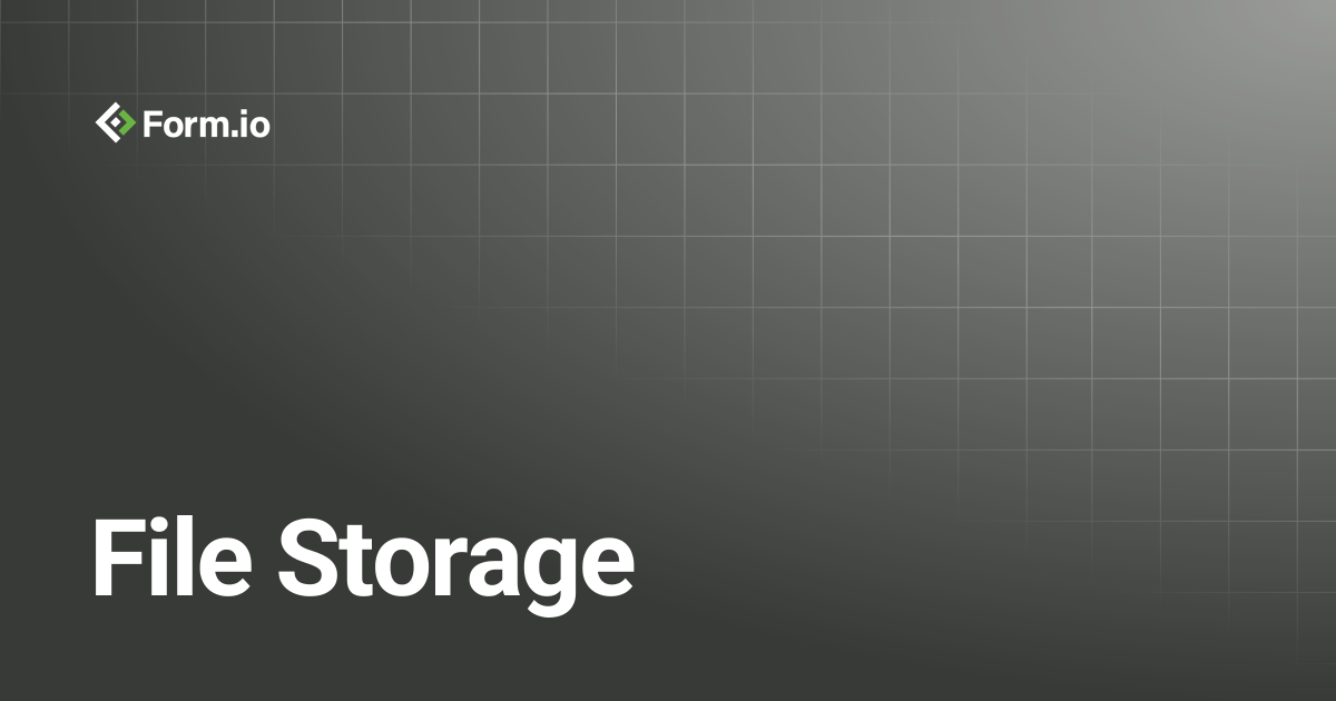 File Storage | Form.io Documentation