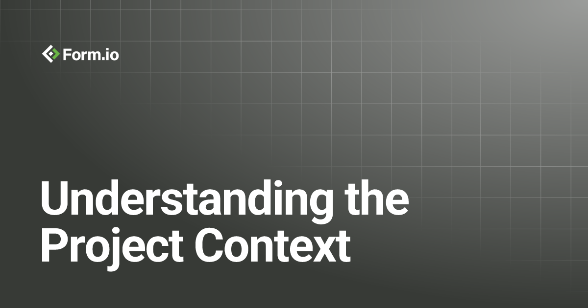 Understanding the Project Context | Form.io Documentation