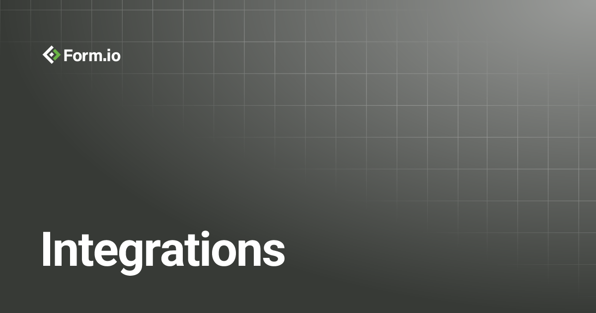 Integrations | Form.io Documentation